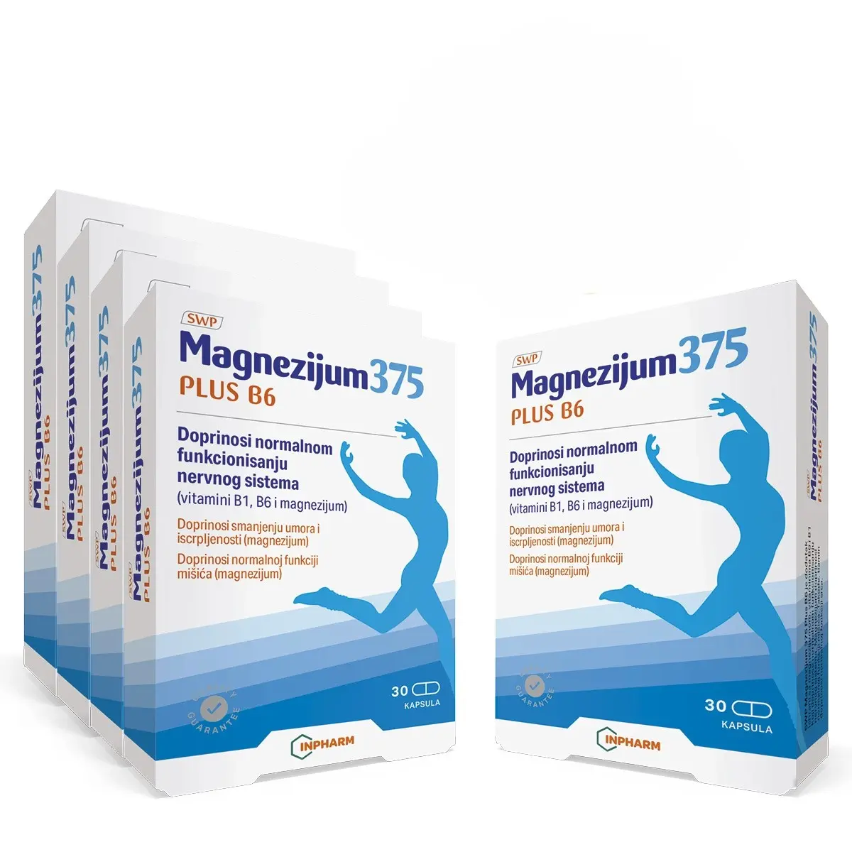 Inpharm Magnezijum 375 Plus B6, 5x30 kesica