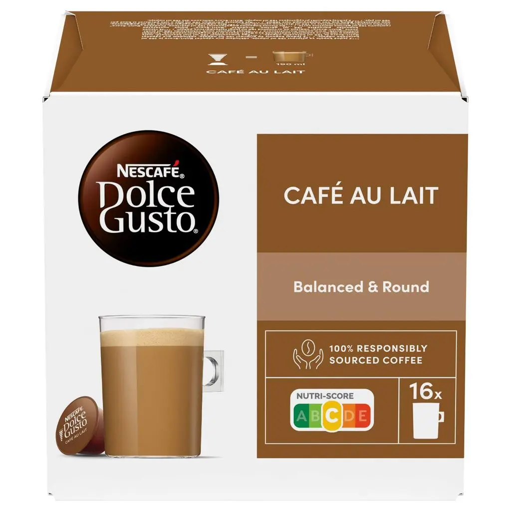 Nescafe Kapsule za kafu Dolce Gusto Cafe au Lait, 160g, 16 kapsula