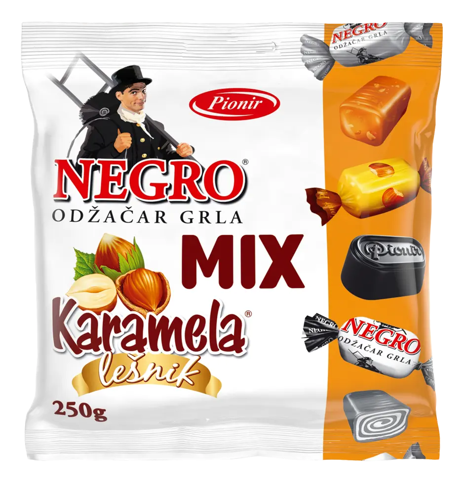 Pionir Bombone Mix, Negro i Karamela, 250 g