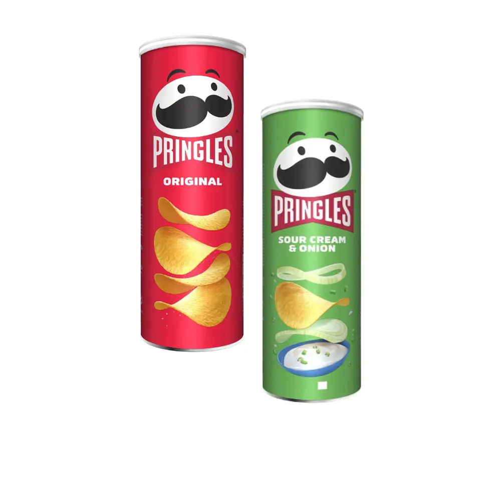 Pringles Čips Original, 165g+Pringles Čips, Pavlaka i luk, 165g