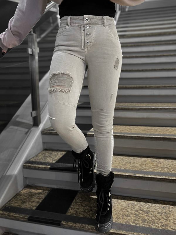 JEANS BEIGE BY LA LA CXP1211.BEIGE