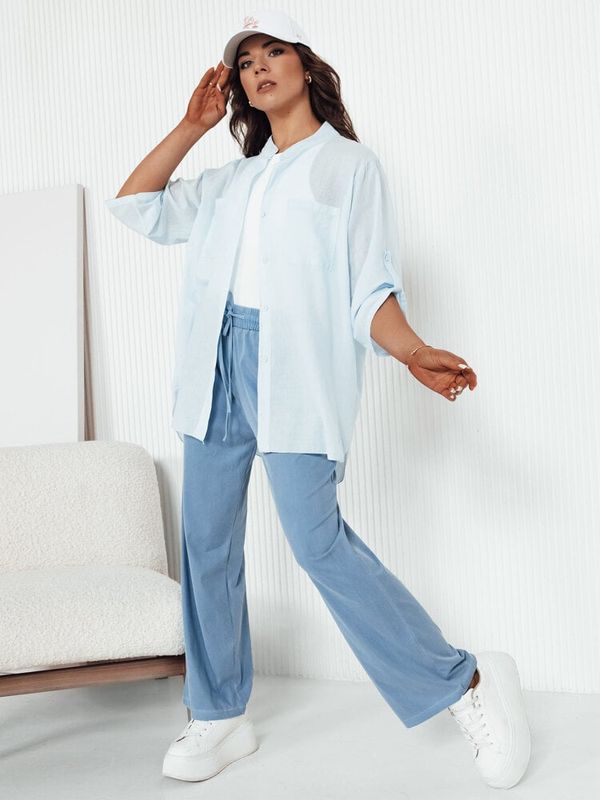 ASTERS WOMEN'S WIDE TROUSERS LIGHT BLUE DSTREET