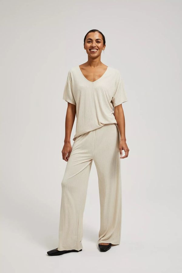 WOMEN'S TROUSERS MOODO - BEIGE