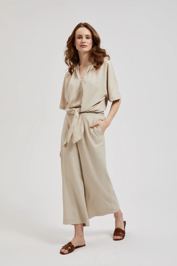 WOMEN'S LINEN TROUSERS MOODO - BEIGE