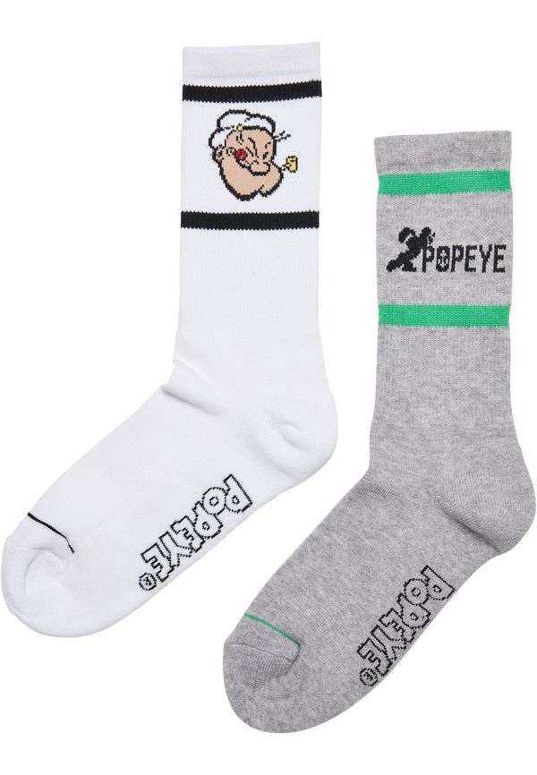 POPEYE SOCKS 2-PACK HEATHERGREY/WHITE