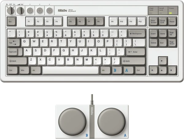 Bežična tastatura 8BitDo Retro 87/mehanička/white + Dual Super Buttons