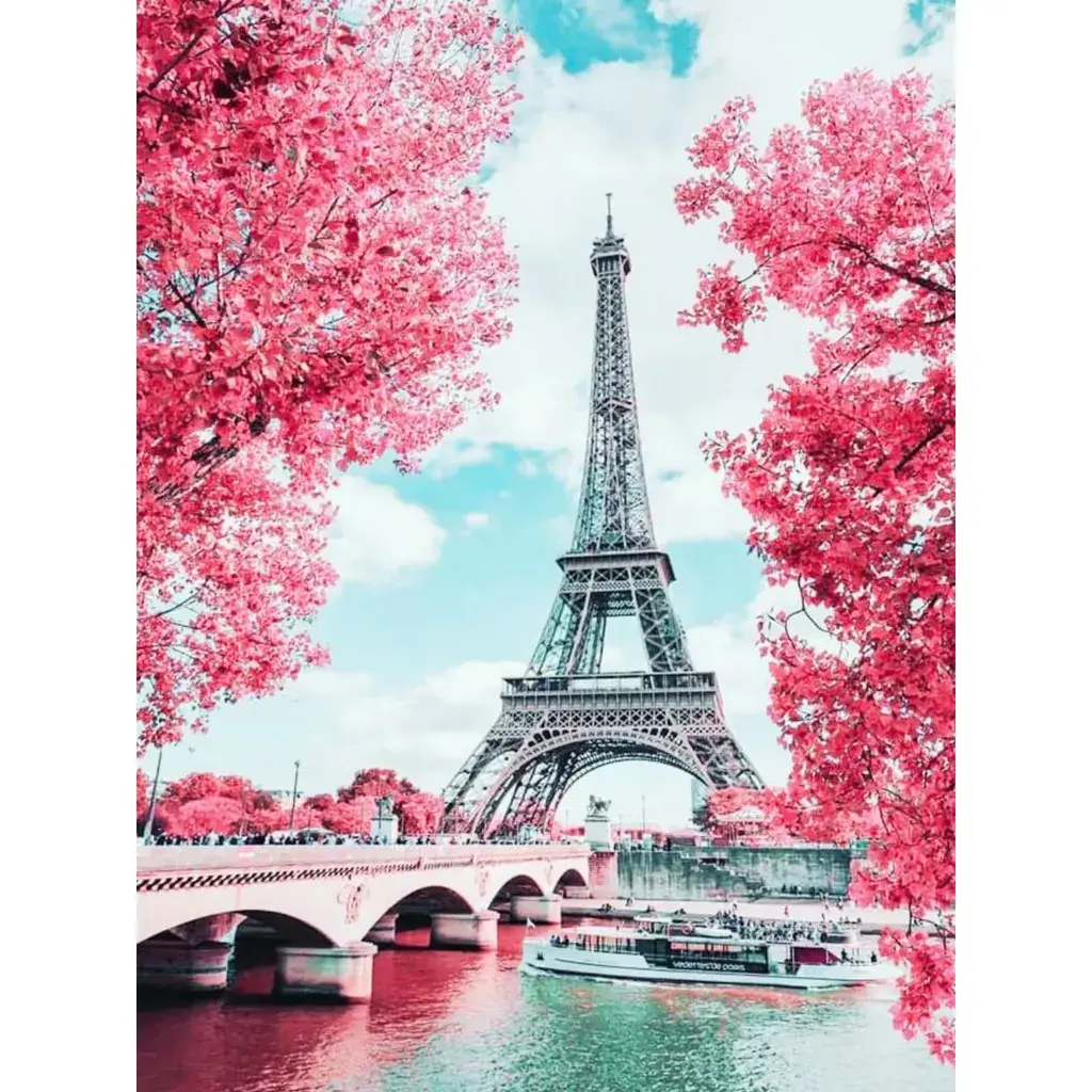 Dijamantski mozaik Pariz u roze, 30х40 cm