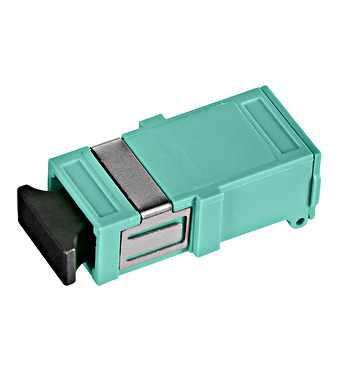 FO Adapter SCsx OM3,bez boč.prirubnice,aqua,CLASSIC
SC/UPC simplex, bez bočne prirubnice