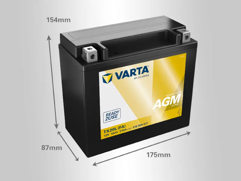 Varta Akumulator Powersports AGM Active YTX20L-4, 12V, 18Ah, D+