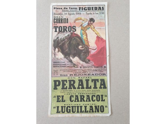 Gran Corrida de Toros, Domingo 10 Agosto 1969, Original