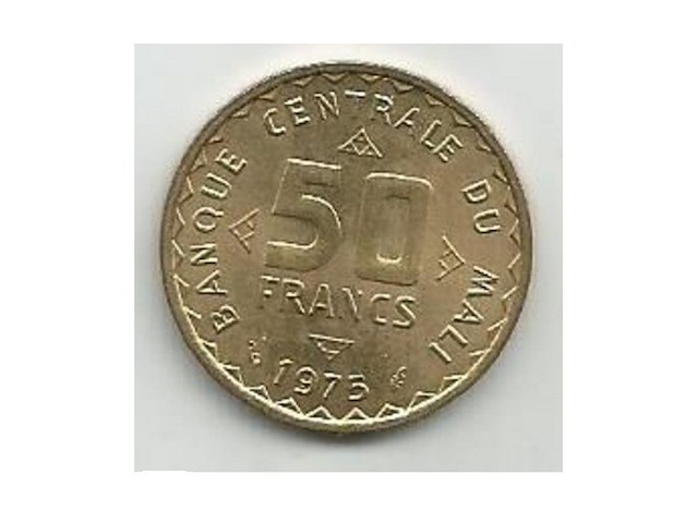Mali 50 francs 1975. KM#9