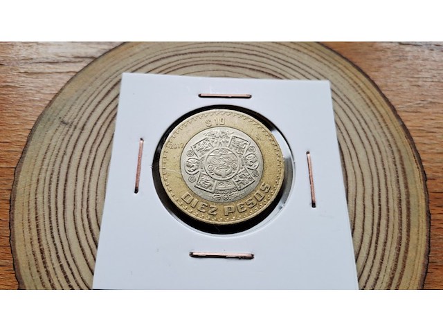 MEKSIKO 10 PESOS 2017 GODINA BIMETAL