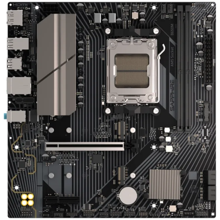SAPPHIRE AMD B650M-E AM5 Ryzen R9/R7/R5, 2x DDR5 7600MHz, PCIe 4.0 x16, 1x M.2 Gen5, 1x M.2 Gen4, LAN 2.5 Gbps, Micro-ATX