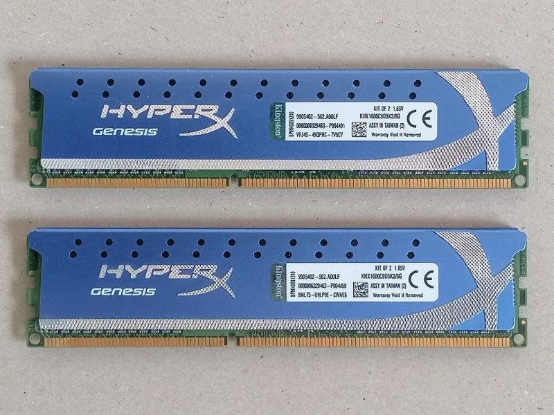 Memorija DDR3 Kingston 2×4GB, 1600MHz