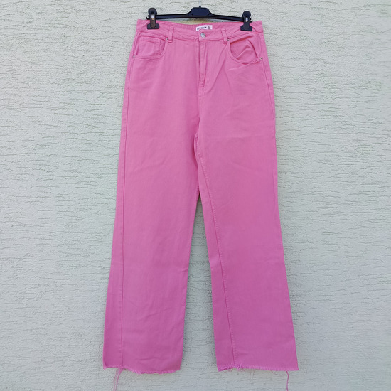 Roze wide leg farmerice