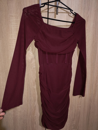 Shein bordo korset haljina