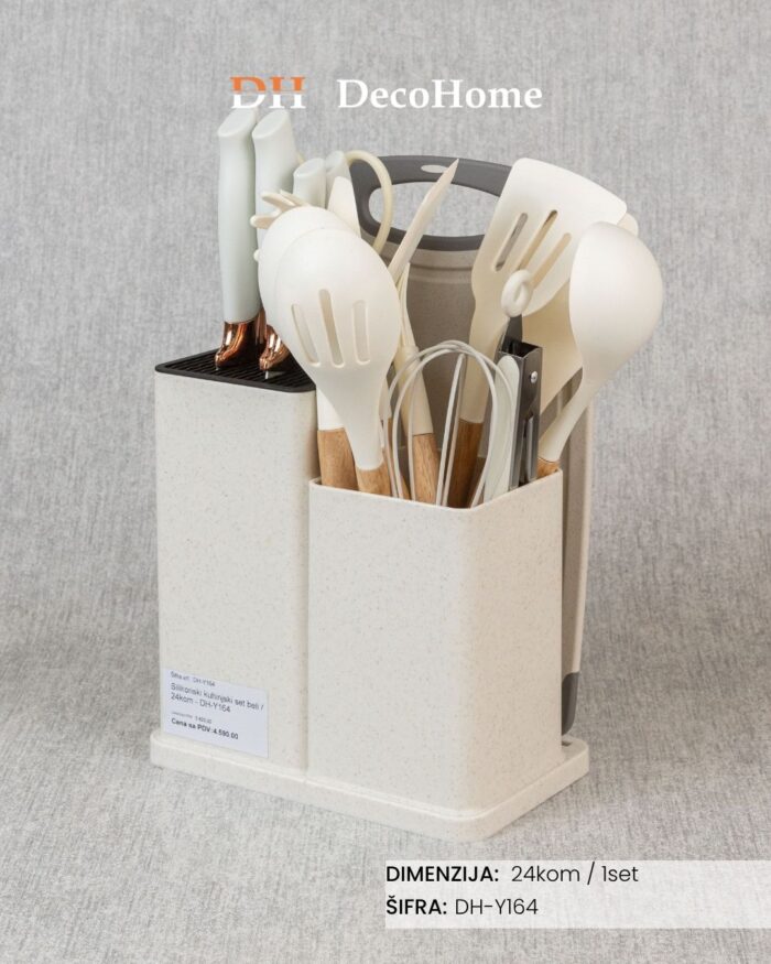 Silikonski kuhinjski set beli / 24kom – DH-Y164