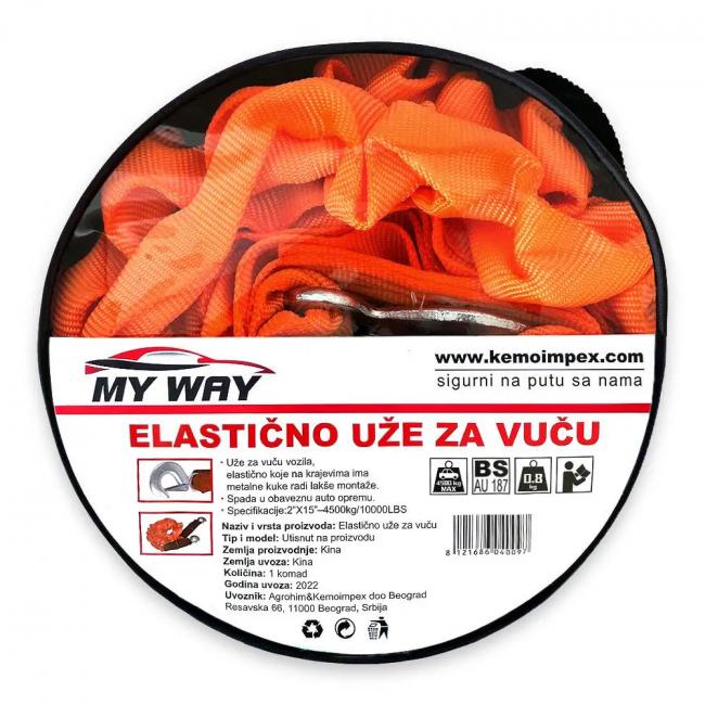 MY WAY - Oprema
ELASTIČNO UŽE ZA VUČU 4.5t