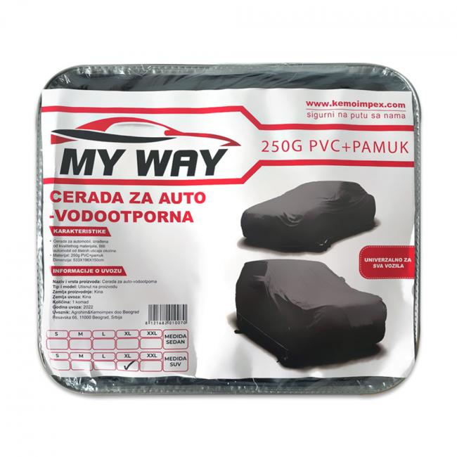 MY WAY - Oprema
CERADA ZA AUTO - VODOOTPORNA 587x206x120cm