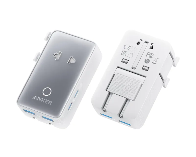 ANKER Nano 20W putni zidni punjač 5-portova (2x USB-A, 2x USB-C, utičnica EU na US, UK, AU i EU), beli