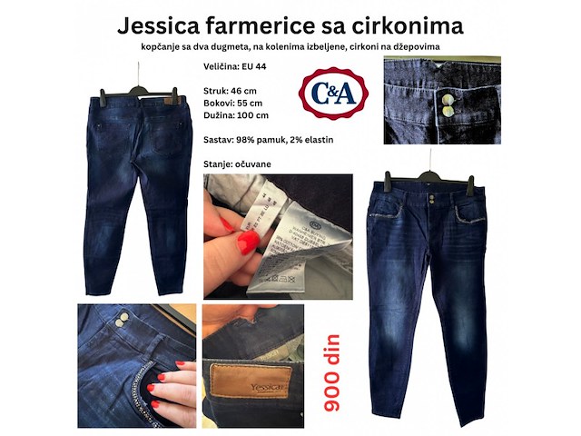 Jessica C&;A farmerke EU44 –sa cirkonima, lepe i efektne