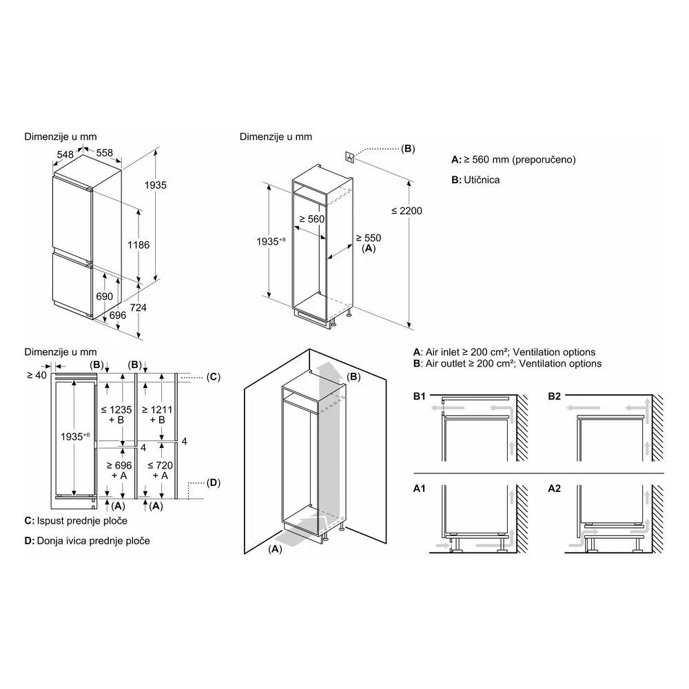 Bosch ugradni frižider KIN96ADC0