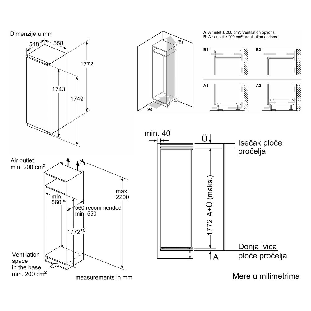 Bosch ugradni frižider KIR81ADC0