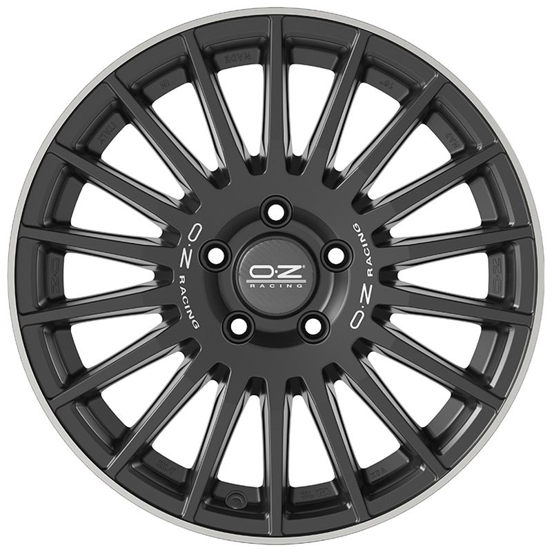 Alu felna 18x8,0J 6/139,7 ET25 106,1 OZ Rally Desert Matt - Black Silver Let. Diamond Lip