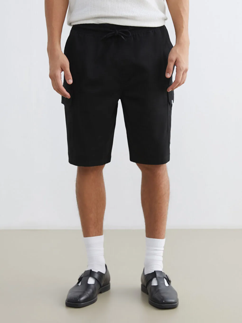 XSIDE Muške Cargo Šorc Pantalone Od Gabardina U Regularnom Kroju