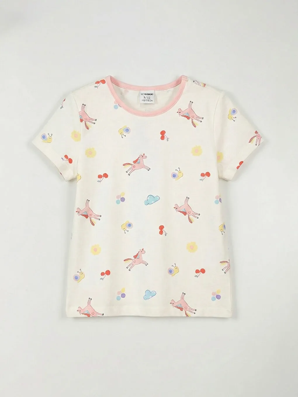 LCW Kids Pidžama Komplet Sa Kapri Pantalonama Za Bebe Devojčice
