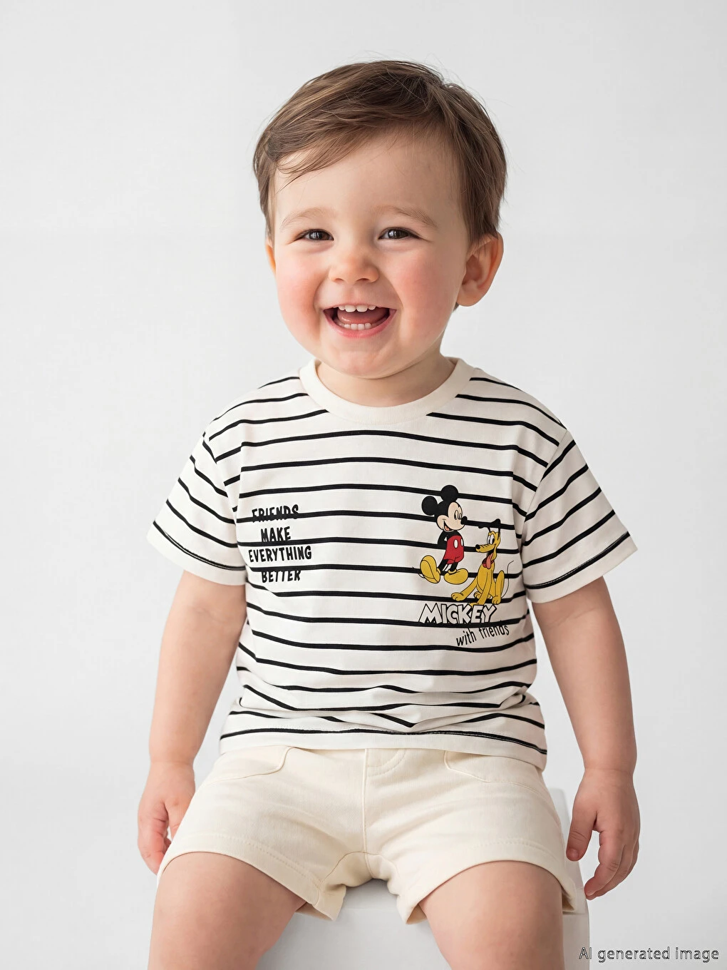 LCW baby Majica Sa Okruglim Izrezom Sa Mickey Mouse Štampom Za Bebe Dečake