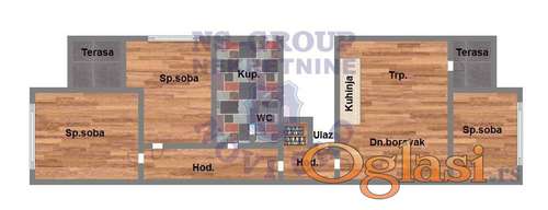Odličan troiposoban stan na Adicama!