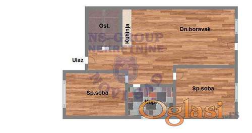 Trosoban stan 58m2, ulaz u Futog