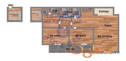 Trosoban stan na Bulevaru Patrijarha Pavla,73m2