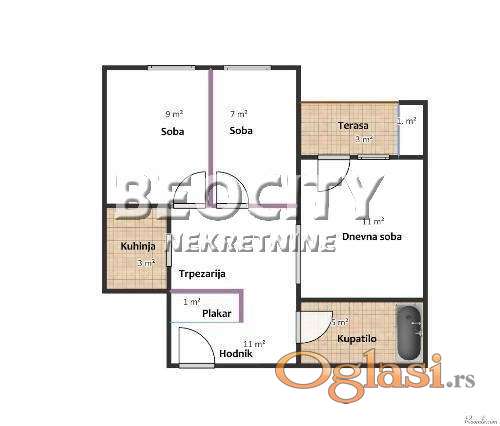 Novi Sad, Socijalno, Lukijana Mušickog, 2.5, 52m2
