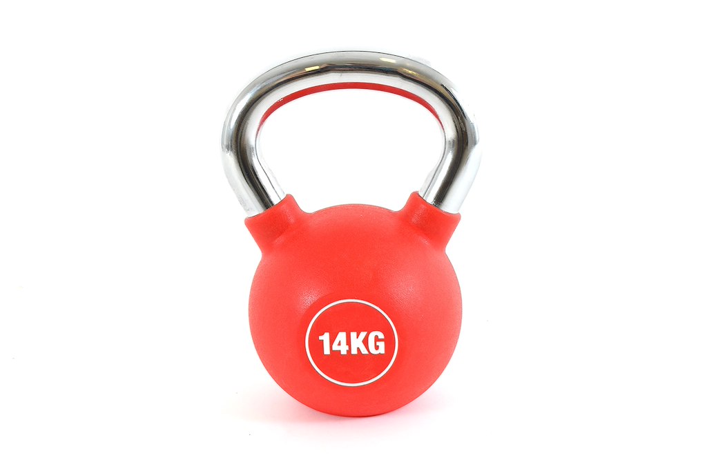 TRENAŽER-KETTLEBELL RUČNI TEG 14kg HROM-CRVENI