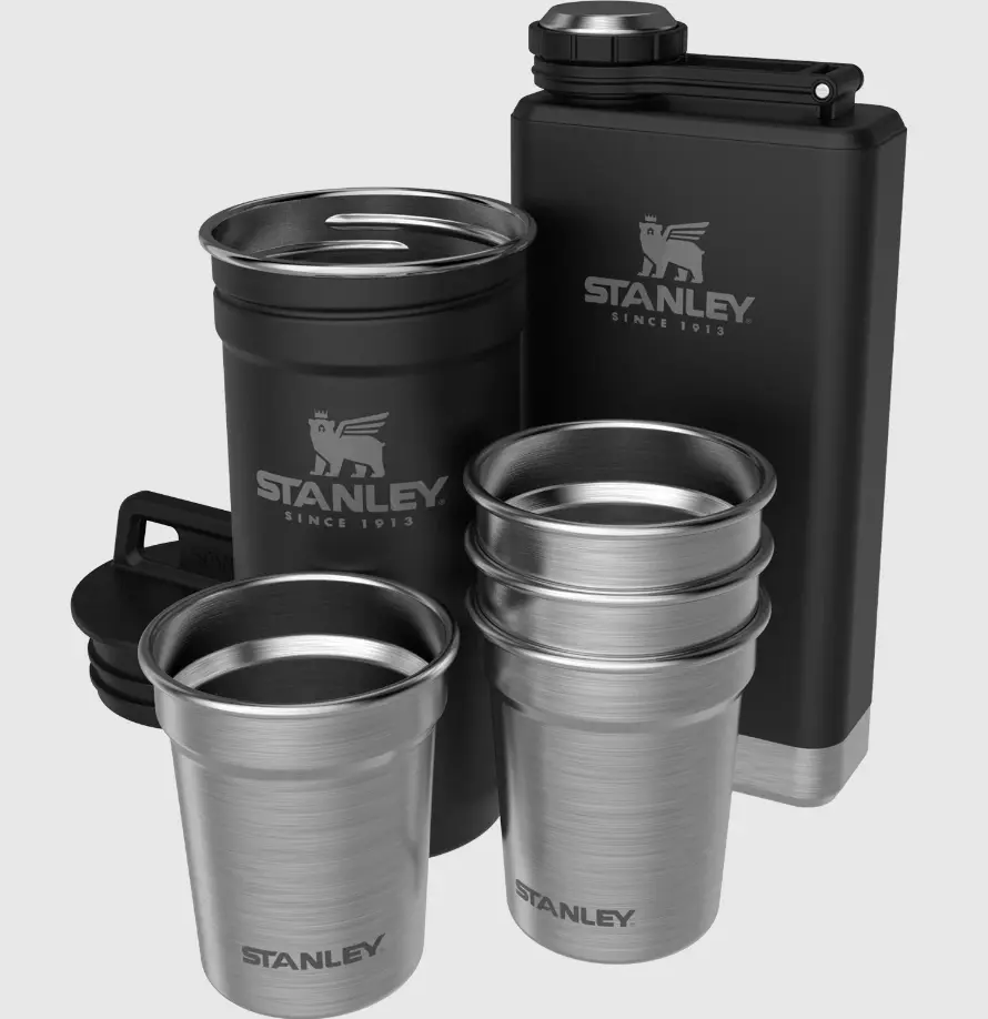 STANLEY SET ŠOLJICA PRE-PARTY SA PLJOSKOM MATTE BLACK PEBBLE