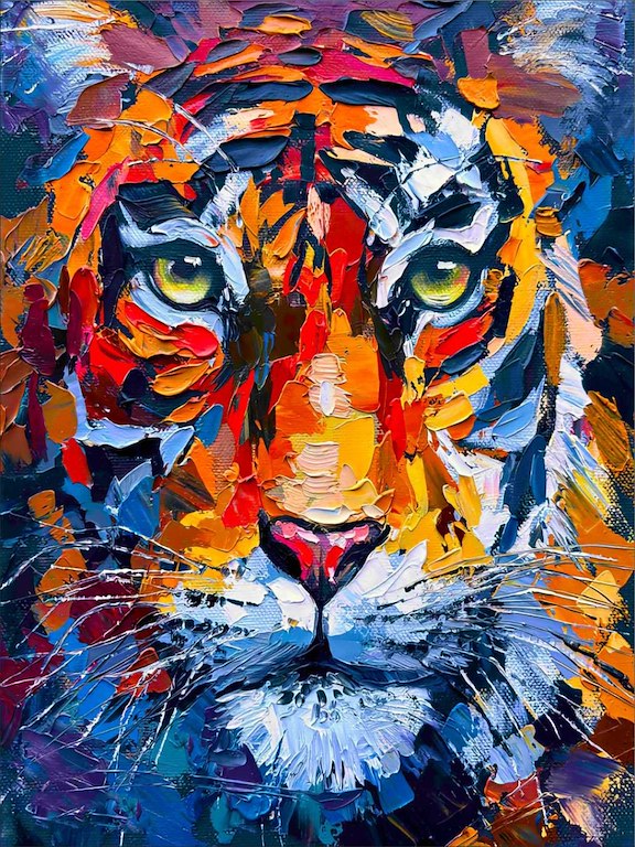 Tigar., uramljena slika 40x50cm , 50x70cm i 60x80cm
