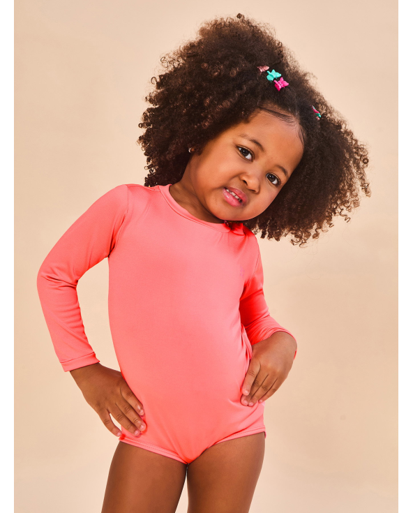 Baby Longsleeve Swimsuit Coral Upf50+