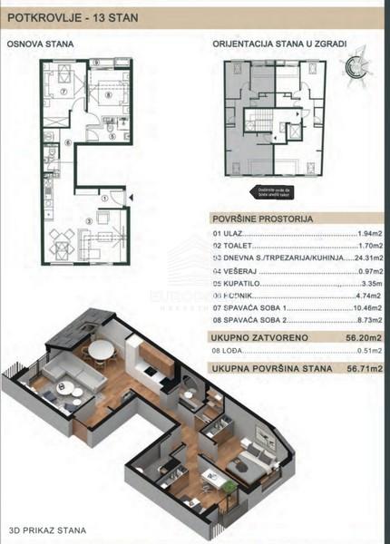 Stan u novogradnji u izgradnji kod Hipodroma ID#9269
198.485 €