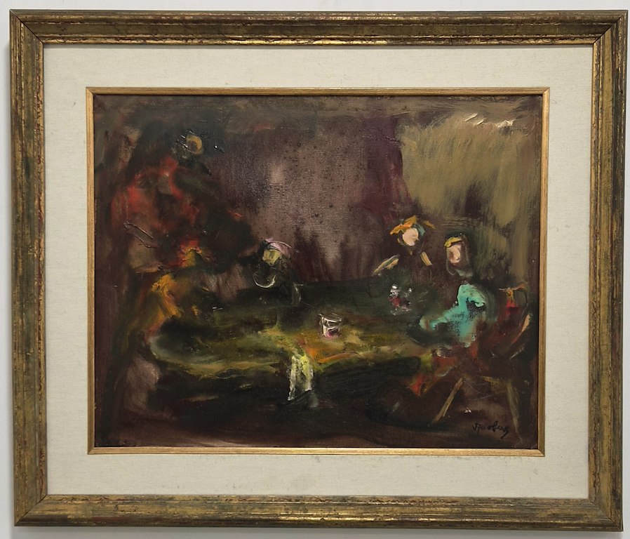 NIKOLA GRAOVAC – ULJE NA PLATNU – 68X58CM – DRUSTVO ZA STOLOM
