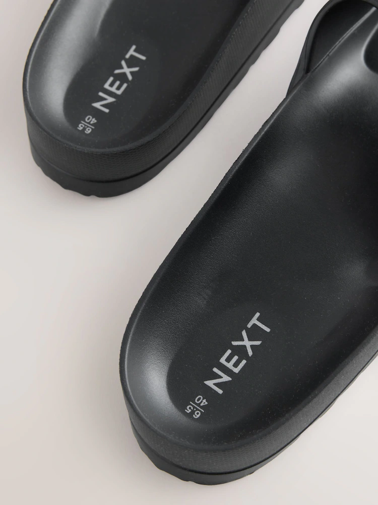 Crno - Ravne sandale za plažu