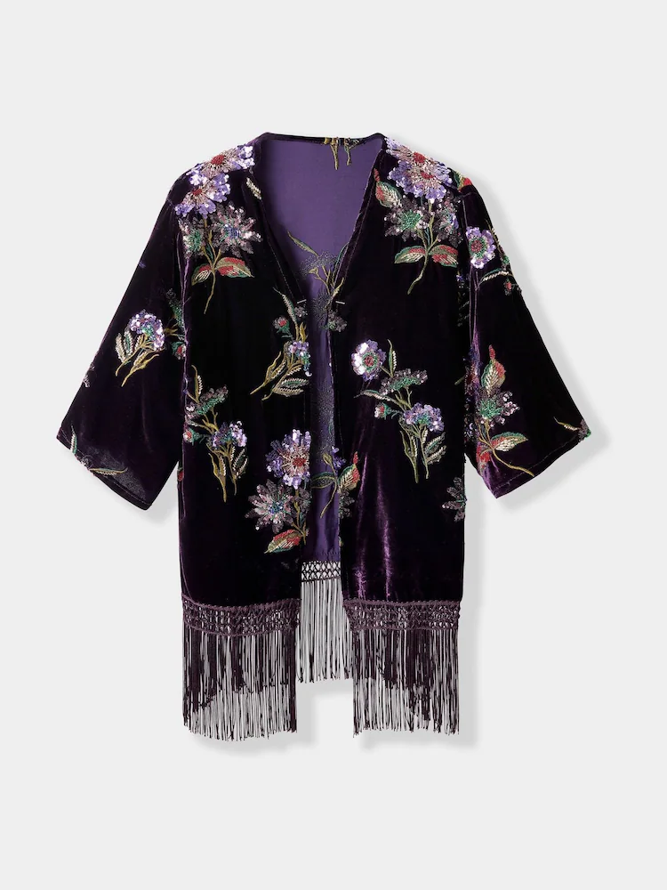 Joe Brovns Exotic Blooms Premium kimono sa šljokicama
