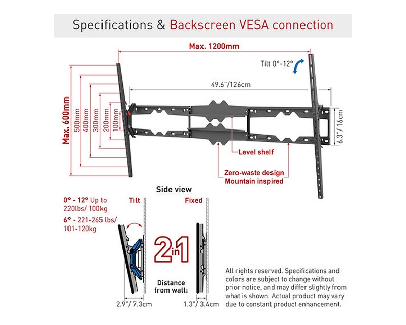 BARKAN BM510 LCD TV zidni nosač od 55 do 115 inča