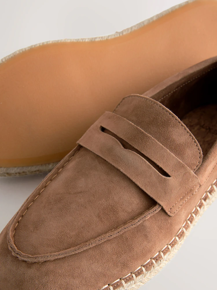 Bež-braon Braun - Mokasine od antilope Espadrille