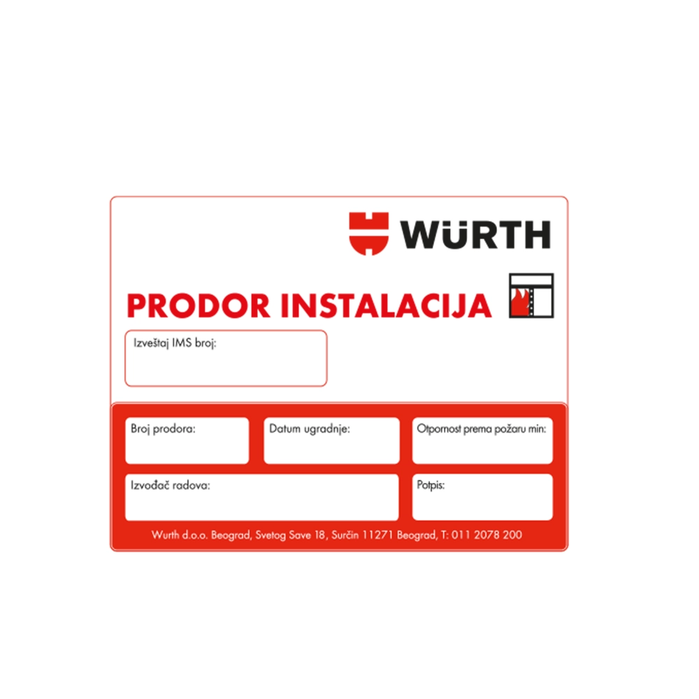 pločica za prodor instalacija