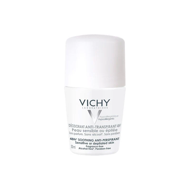 Vichy Deodorant Roll-on dezodorans za regulaciju znojenja do 48h za osetljivu i depiliranu kožu, 50 ml
