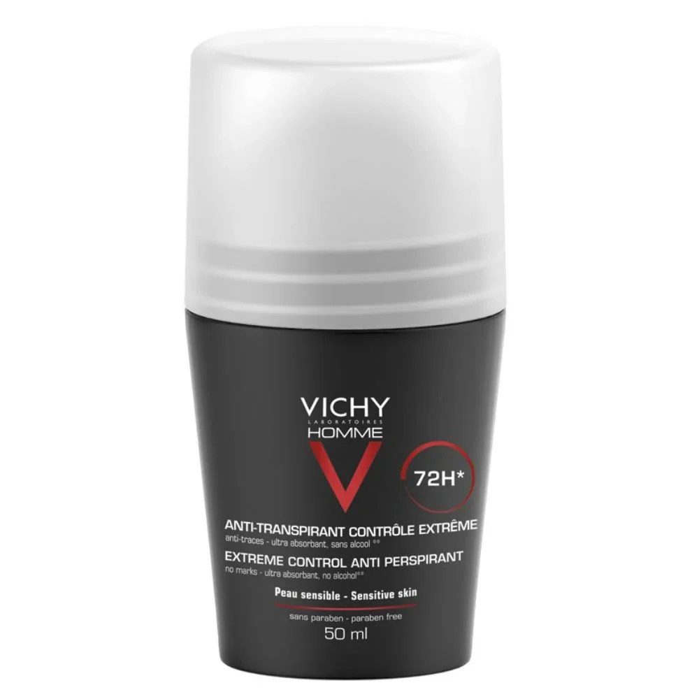 Vichy Homme Antiperspirant roll-on za zaštitu od znojenja do 72h, bez alkohola, ne ostavlja tragove, 50 ml