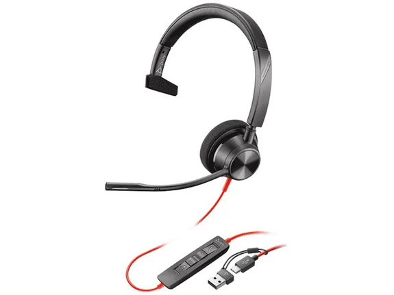 HP Mono slušalice Poly blackwire 3310 USB-C + USB-C/A Adapter