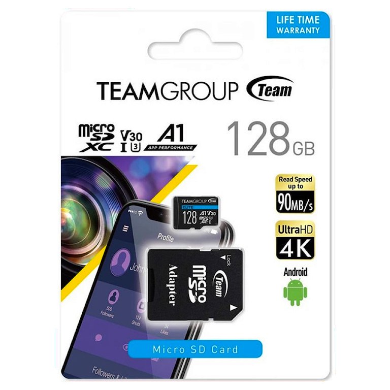 MicroSD Teamgroup (+ SD adapter) 128GB